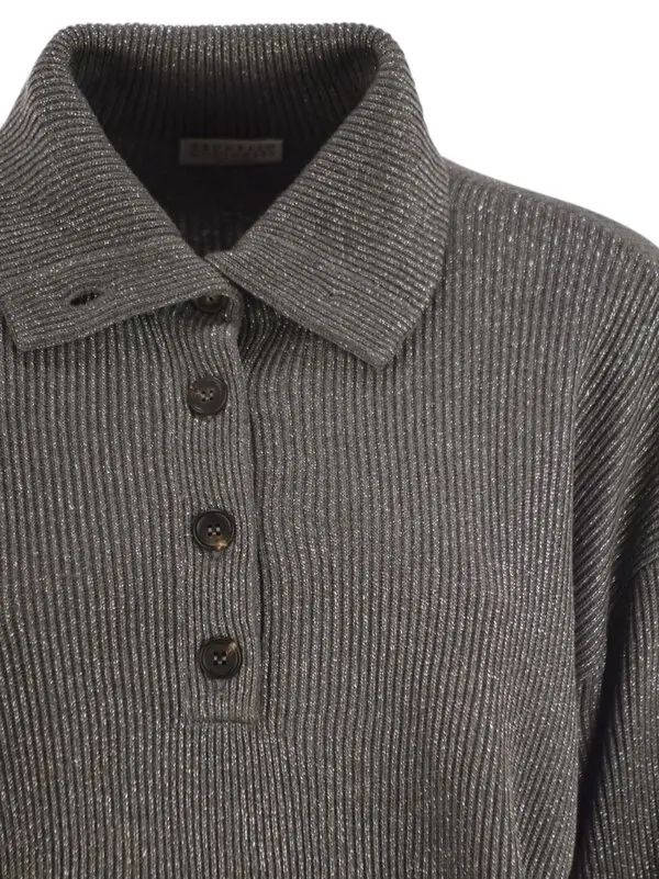 Brunello Cucinelli Metallic Ribbed Knit Jumper