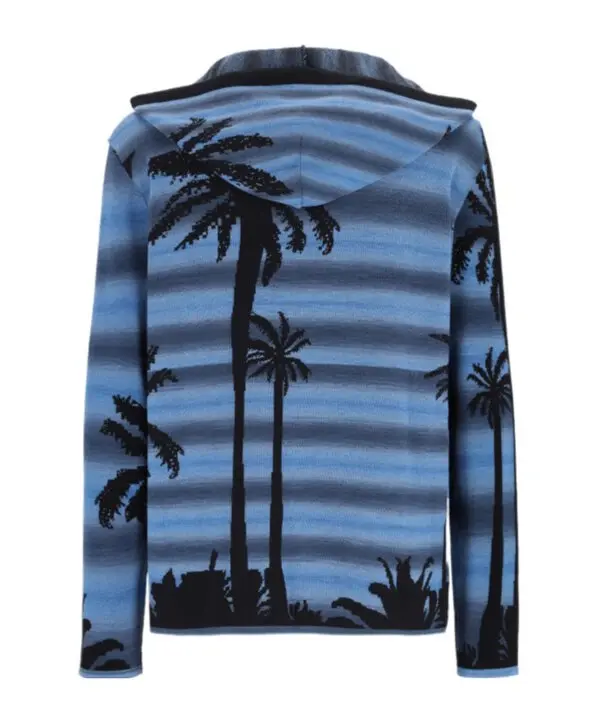 LANEUS Tropical Palm Trees Jacquard Hoodie