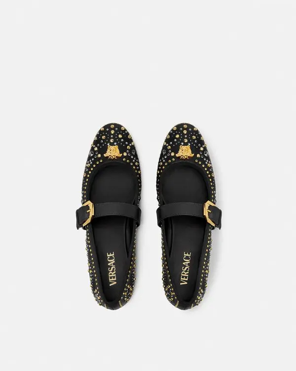 Versace La Medusa Studded Ballerinas