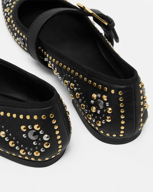 Versace La Medusa Studded Ballerinas