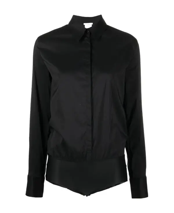 Wolford London Shirt-style Bodysuit - Black