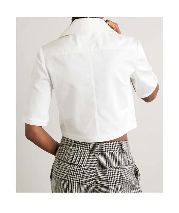 PATOU Cropped Jacket With Lapel Collar - White