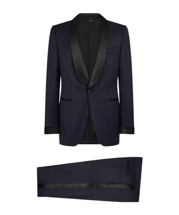 TOM FORD Shawl-collar Suit - Navy