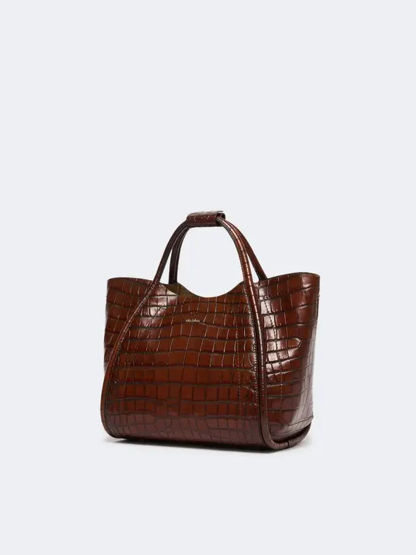 Max Mara Embossed Croc Effect Tote Bag