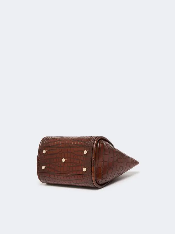 Max Mara Embossed Croc Effect Tote Bag
