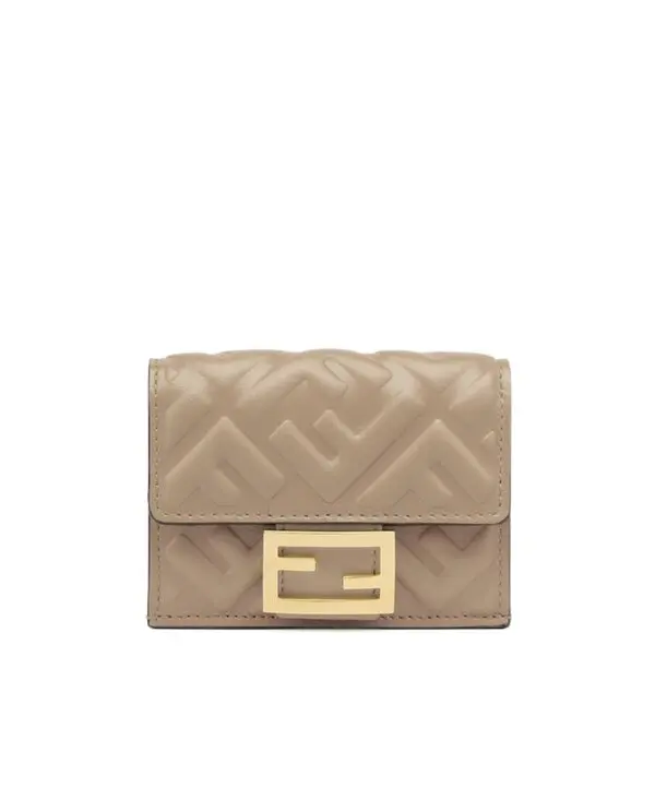 Fendi F Is Embossed Wallet - Nude