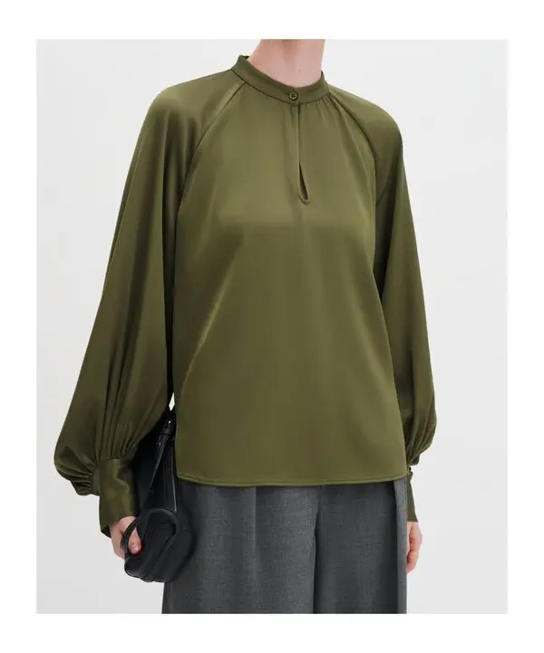 Filippa K Stand Collar Blouse With Split Neckline