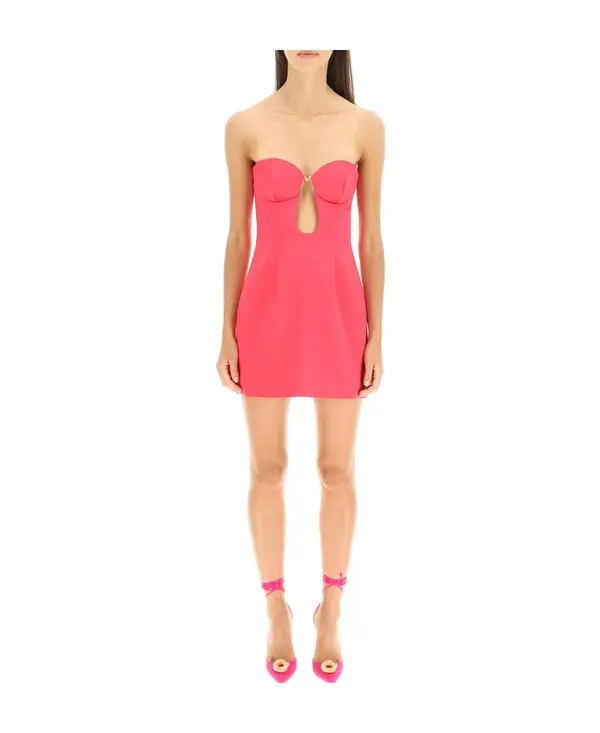 Magda Butrym Strapless Cut-out Silk Mini Dress