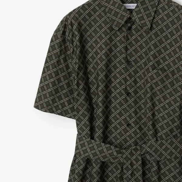 Burberry Checked Cotton Shirt Dress