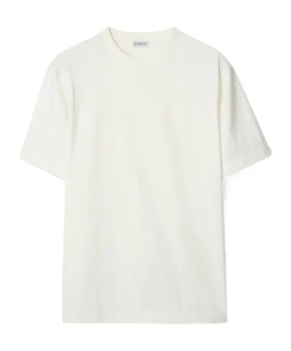 Burberry Equestrian Knight Detailed Crewneck T-shirt - Chalk