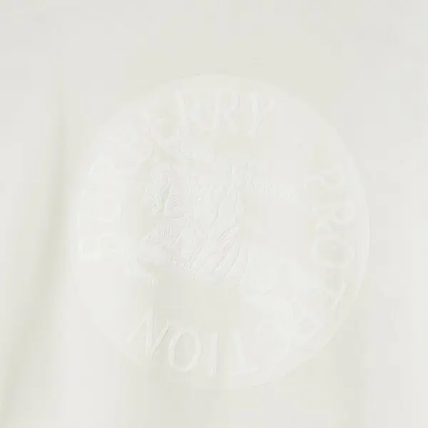 Burberry Equestrian Knight Detailed Crewneck T-shirt - Chalk