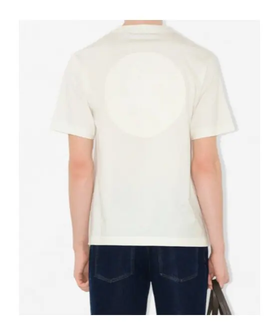 Burberry Equestrian Knight Detailed Crewneck T-shirt - Chalk