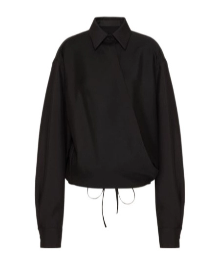 Valentino Garavani Techno Light Wrap Shirt - Black