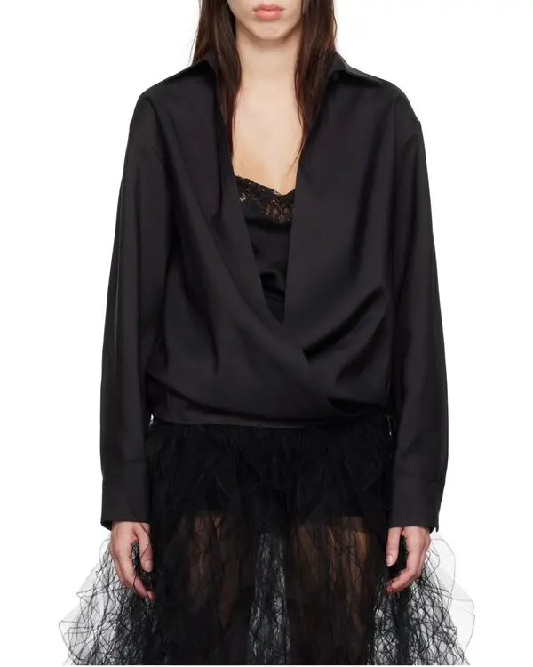 Valentino Garavani Techno Light Wrap Shirt - Black