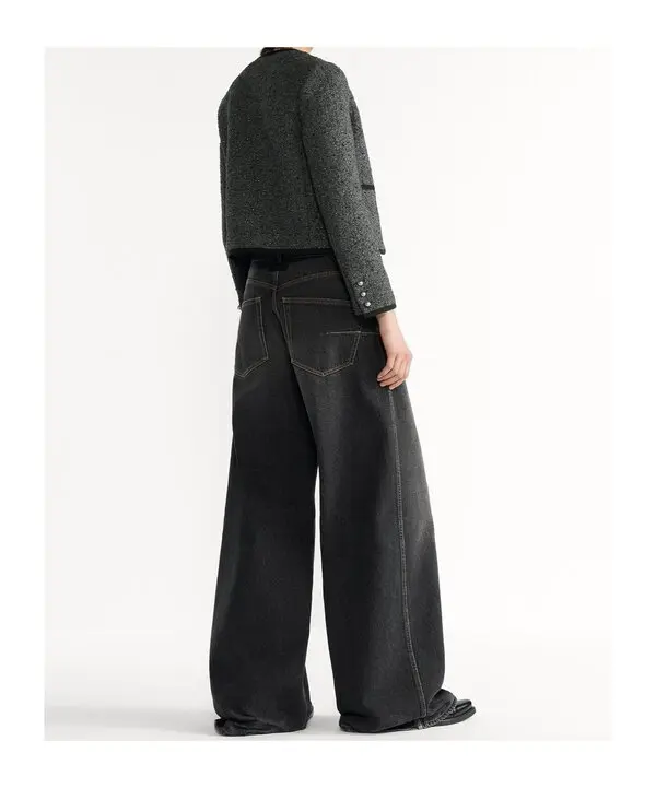 Dior Cropped Macrocannage Tweed Jacket - Black