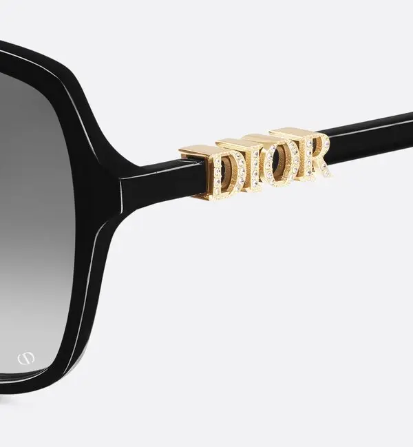 Dior Sunglasses With Embossed Logo Detail - Black