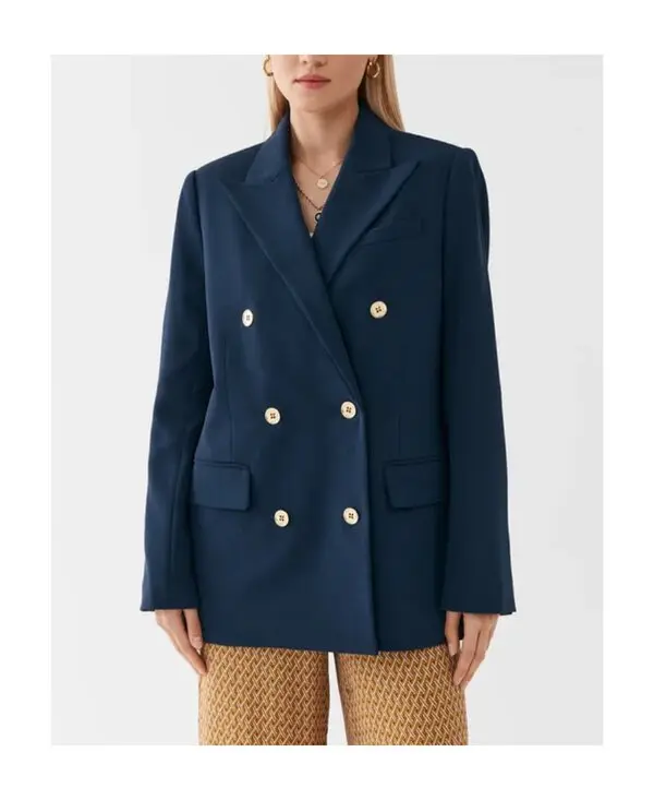 Michael Kors Double-breasted Peak Lapel Blazer - Black