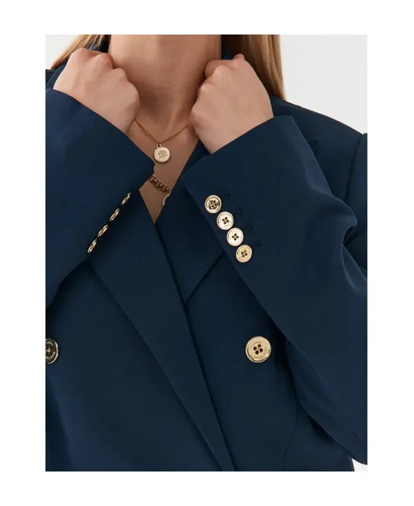 Michael Kors Double-breasted Peak Lapel Blazer - Black