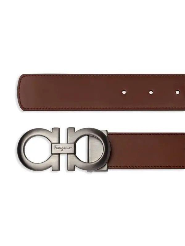 FERRAGAMO Gancini Reversible Belt - Brown