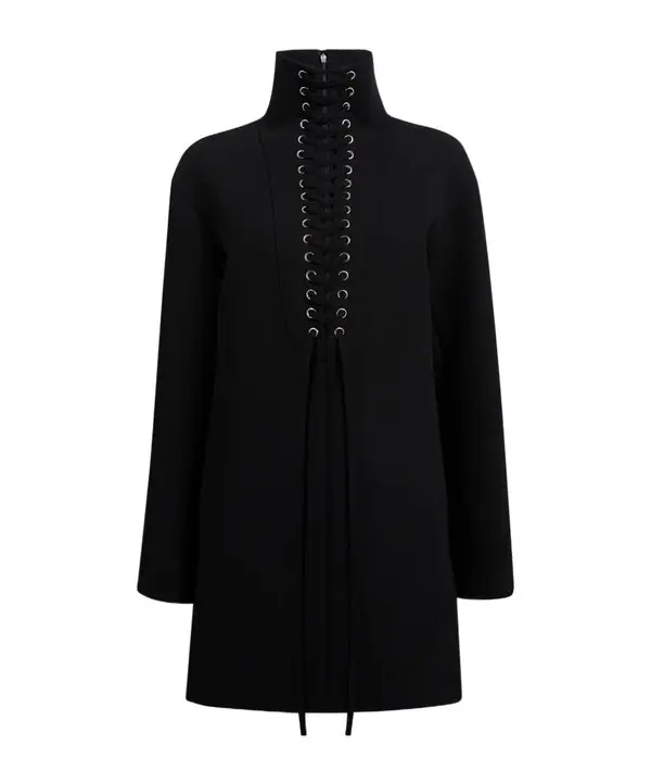 Khaite Lee Dress With High Collar And Eyelets