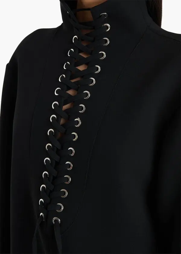 Khaite Lee Dress With High Collar And Eyelets