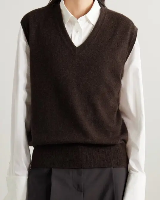 THE ROW V-neck Sleeveless Pullover