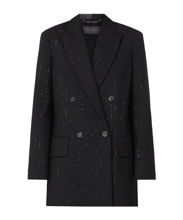 Max Mara Appia Sequined Double-breasted Blazer - Black