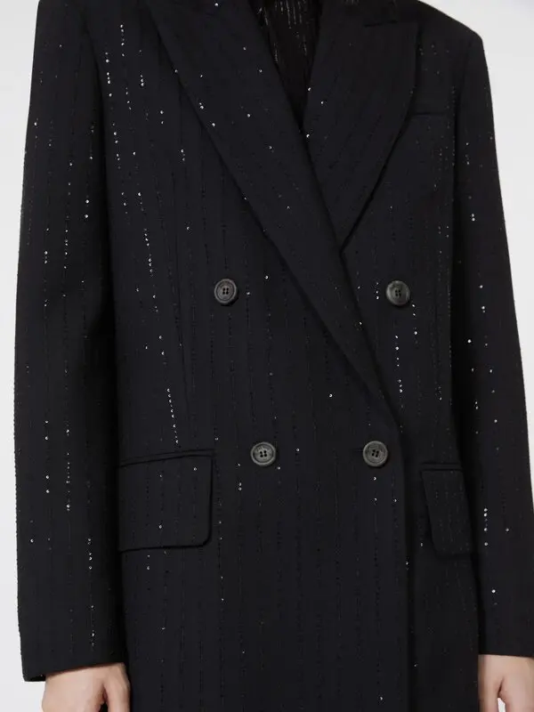 Max Mara Appia Sequined Double-breasted Blazer - Black