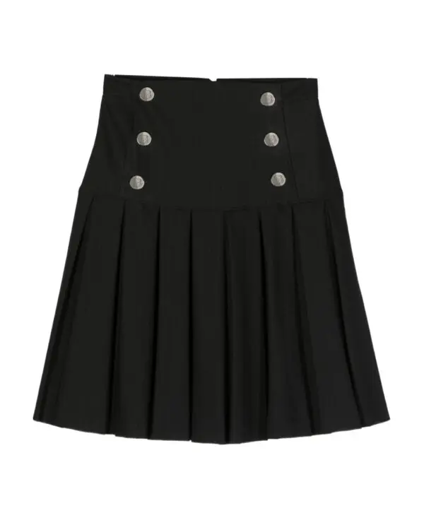 Balmain Button-detail Pleated Skirt