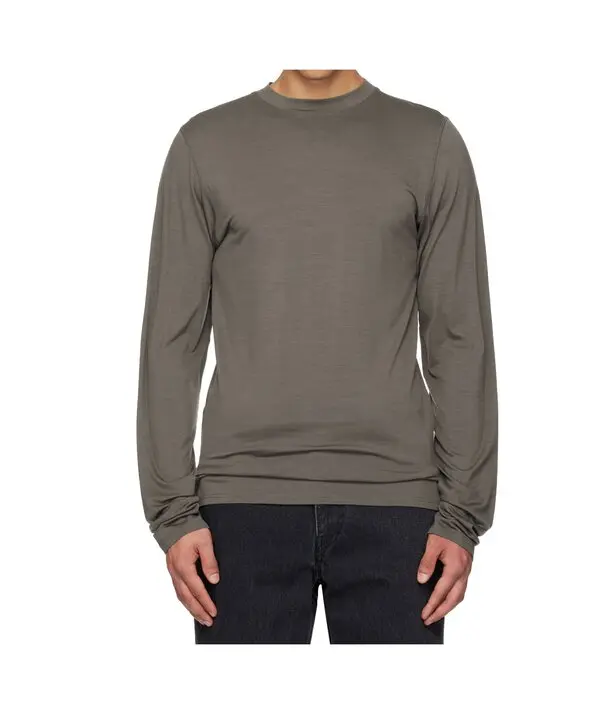 RIER Crew Neck Knitted Wool T-shirt - Gray