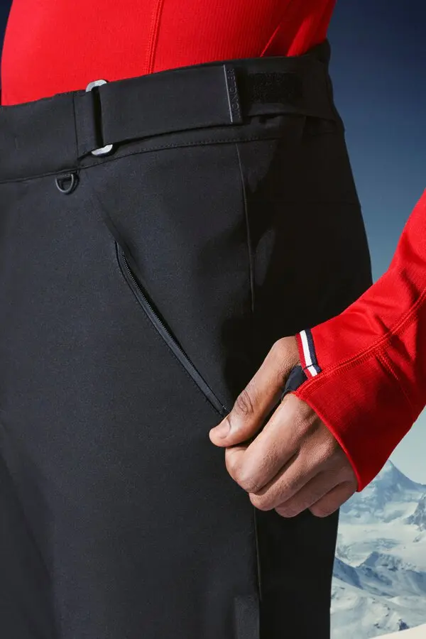 Moncler Nylon Ski Trousers With Belt And Zippers