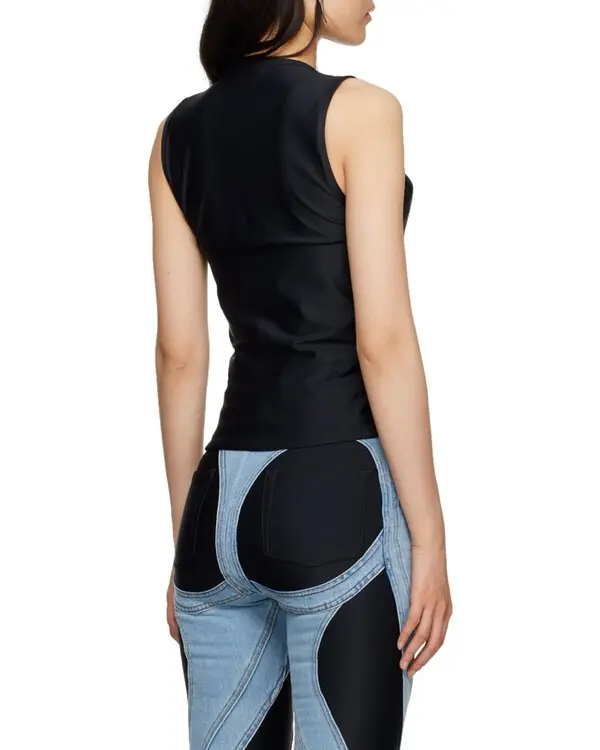 MUGLER Round Neck Sleeveless Top
