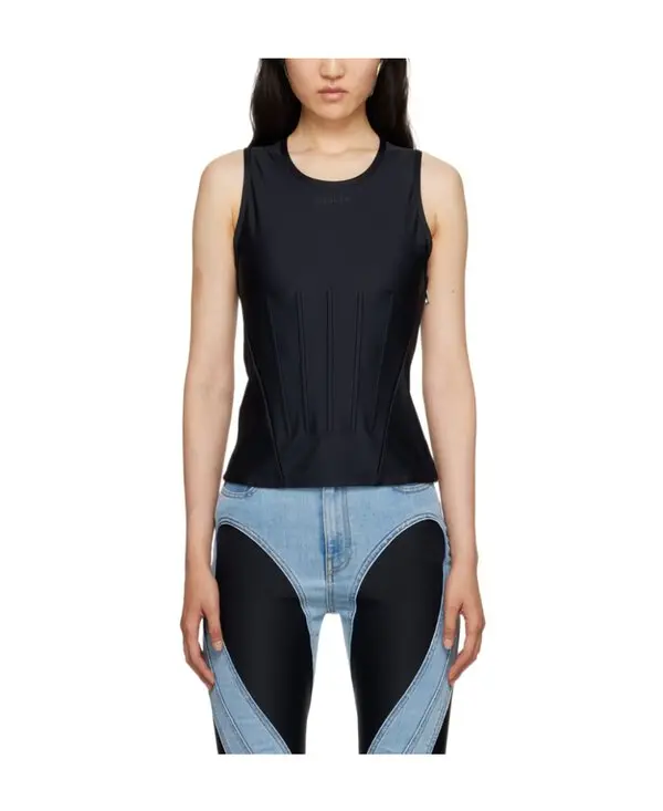 MUGLER Round Neck Sleeveless Top
