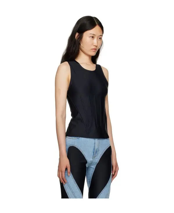 MUGLER Round Neck Sleeveless Top