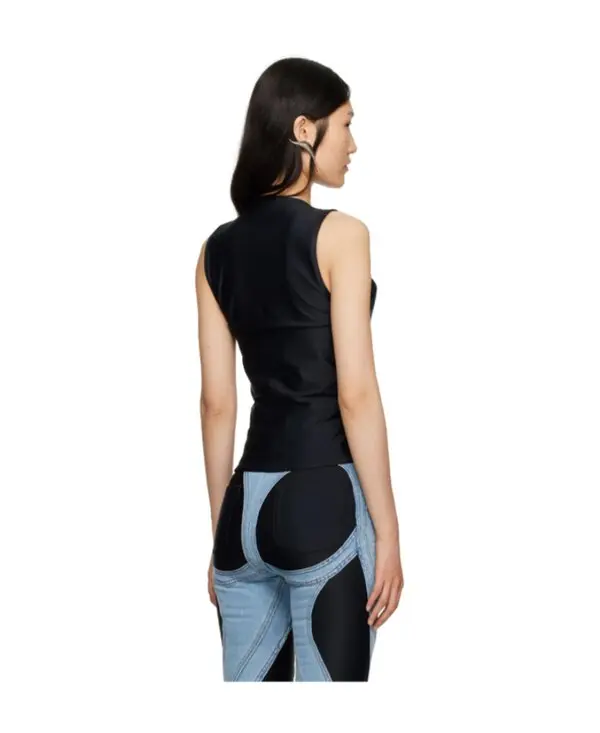 MUGLER Round Neck Sleeveless Top