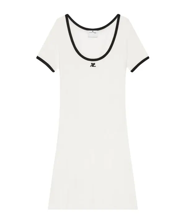 COURREGES Courrèges Holistic Contrast Mini Dress - White