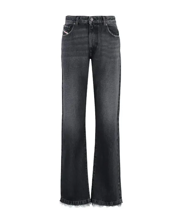 DIESEL® High Waist Lace-trimmed Wide Leg Jeans