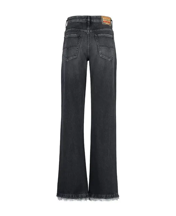 DIESEL® High Waist Lace-trimmed Wide Leg Jeans