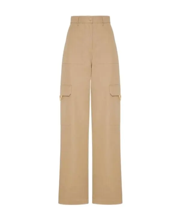 Valentino Garavani High Waist Wide Leg Trousers - Nude