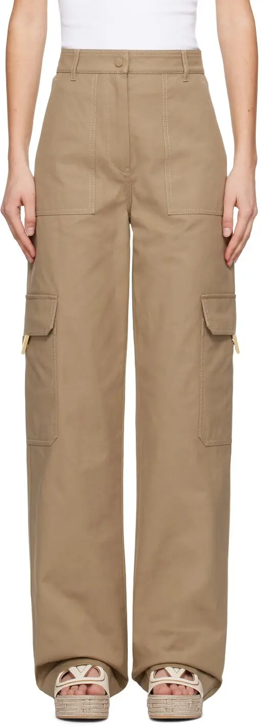 Valentino Garavani High Waist Wide Leg Trousers