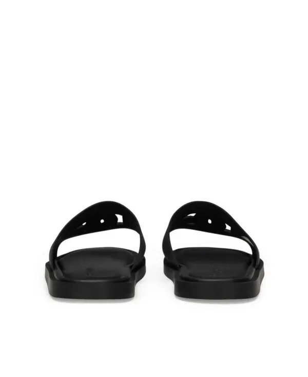 Dolce & Gabbana Embossed Logo Slides - Black