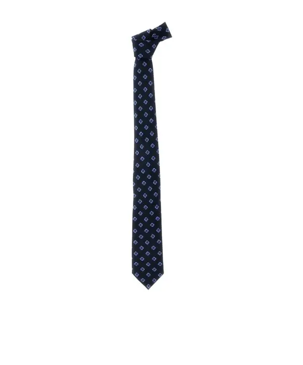 Giorgio Armani All Over Logo Printed Tie - Black