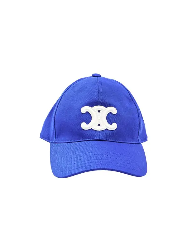 Celine Triomphe Baseball Cap In Cotton Gabardine - Blue