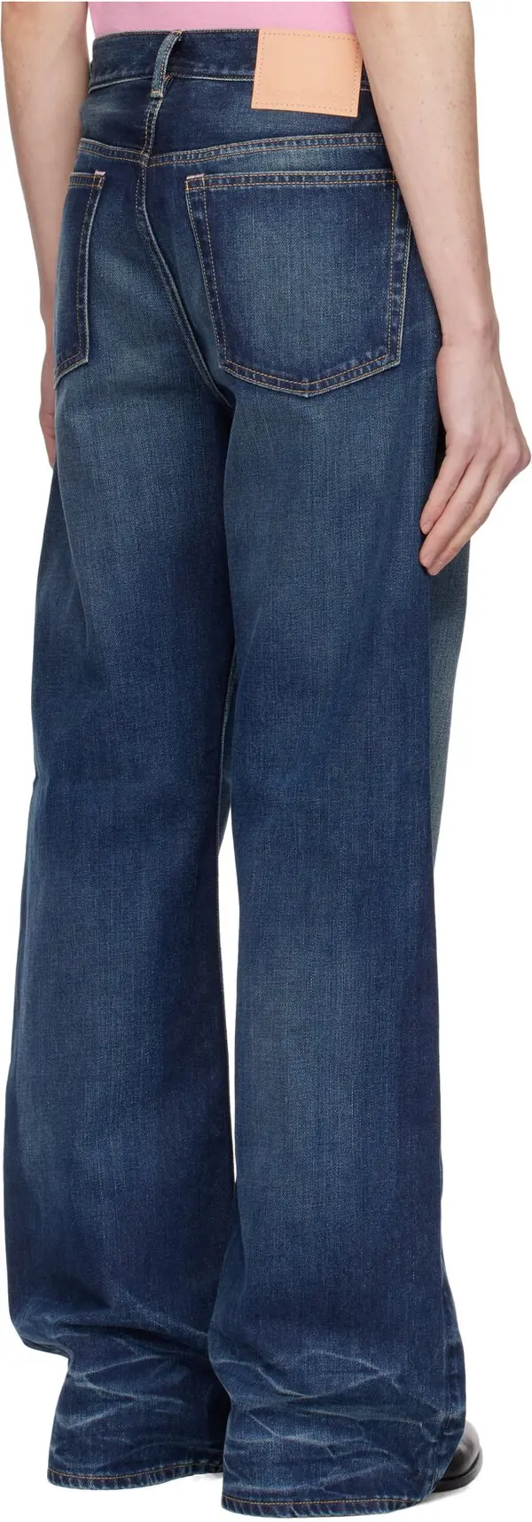Acne Studios Logo Patch Straight Leg Jeans
