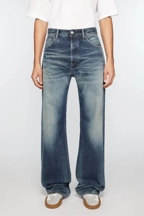 Acne Studios Logo Patch Straight Leg Jeans