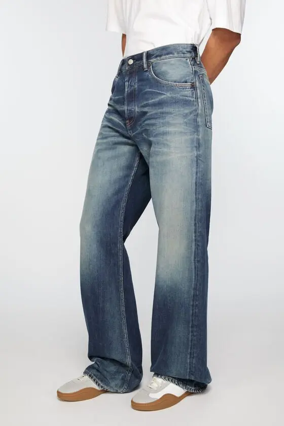 Acne Studios Logo Patch Straight Leg Jeans