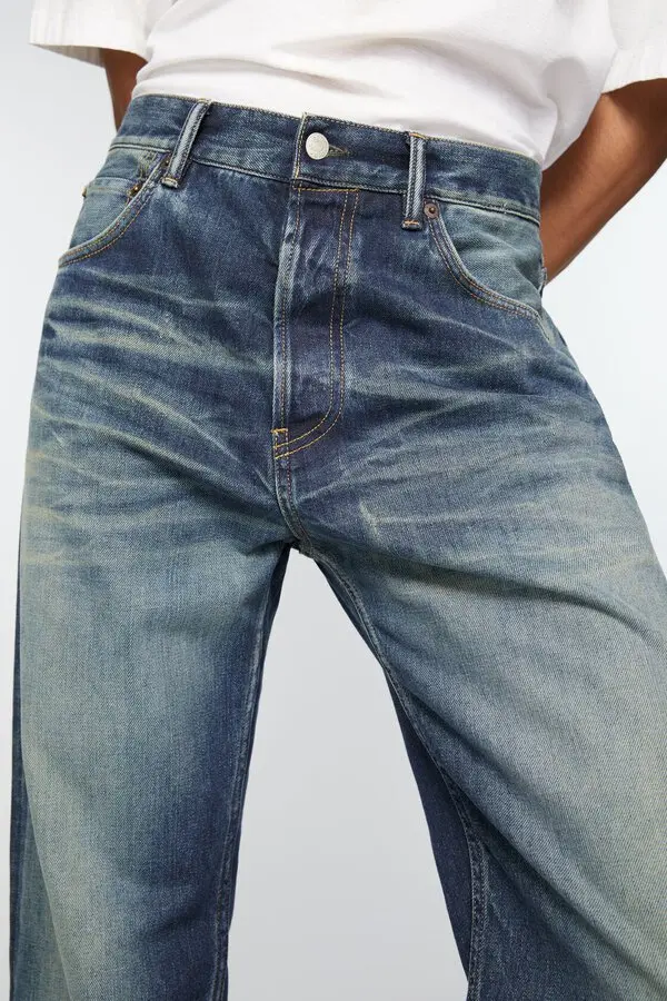 Acne Studios Logo Patch Straight Leg Jeans