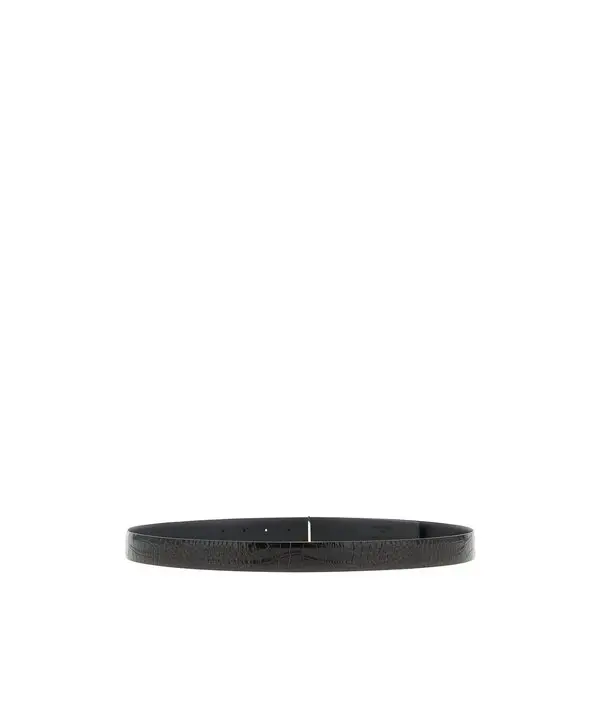 TOM FORD Reversible Python-print Leather Belt With Slim T Buckle - Black