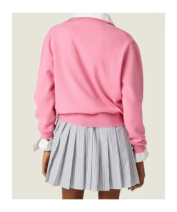 Miu Miu Argyle Pattern Half-zip Polo Jumper