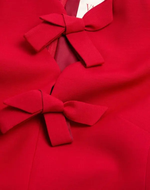 Valentino Garavani A-line Mini Dress With Bow And Gold V Detail
